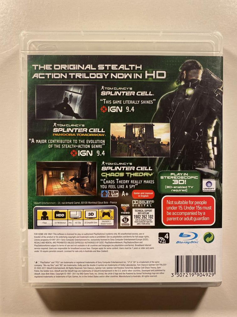 splinter cell trilogy ps3